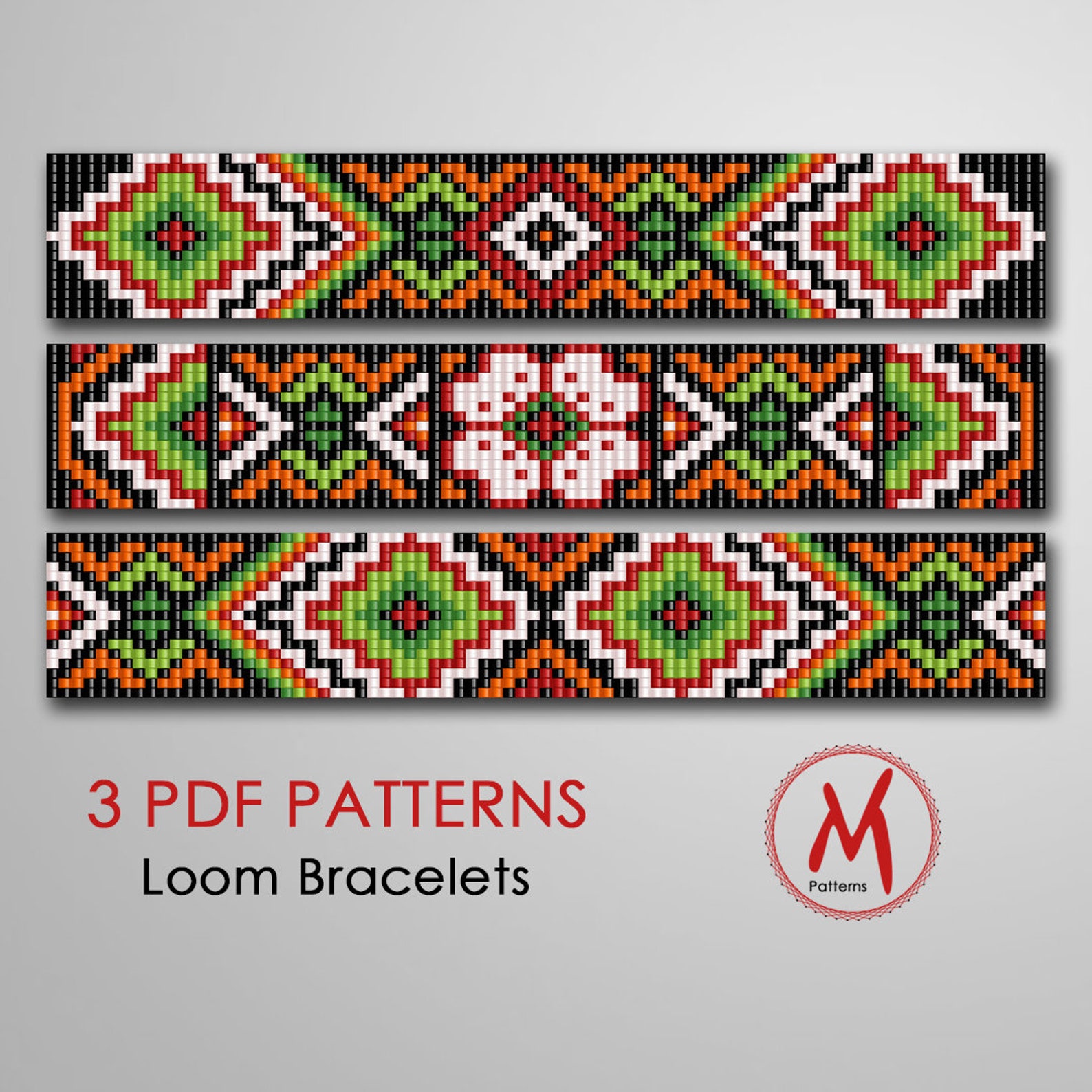 Spring Set Loom Bead Patterns for Bracelets Set of 3 - Etsy