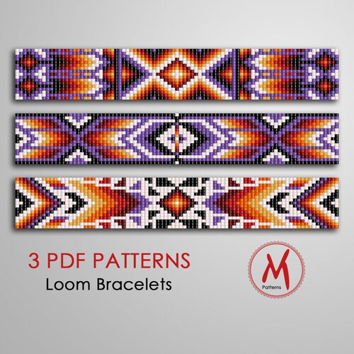 Feather Loom Bead Patterns for Bracelets Set of 3 Pattern - Etsy
