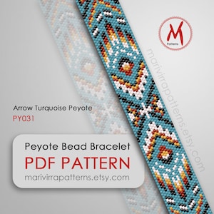 Arrow Turquoise Peyote Bead Pattern for Bracelet - Odd Count, Native ...