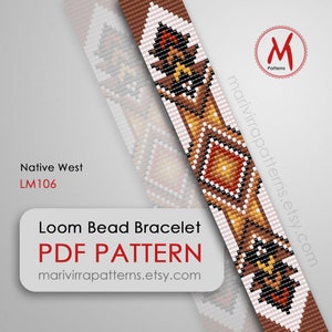 Native West Loom Bead Pattern for Bracelet - Cowboy Inspired, Southwest ...