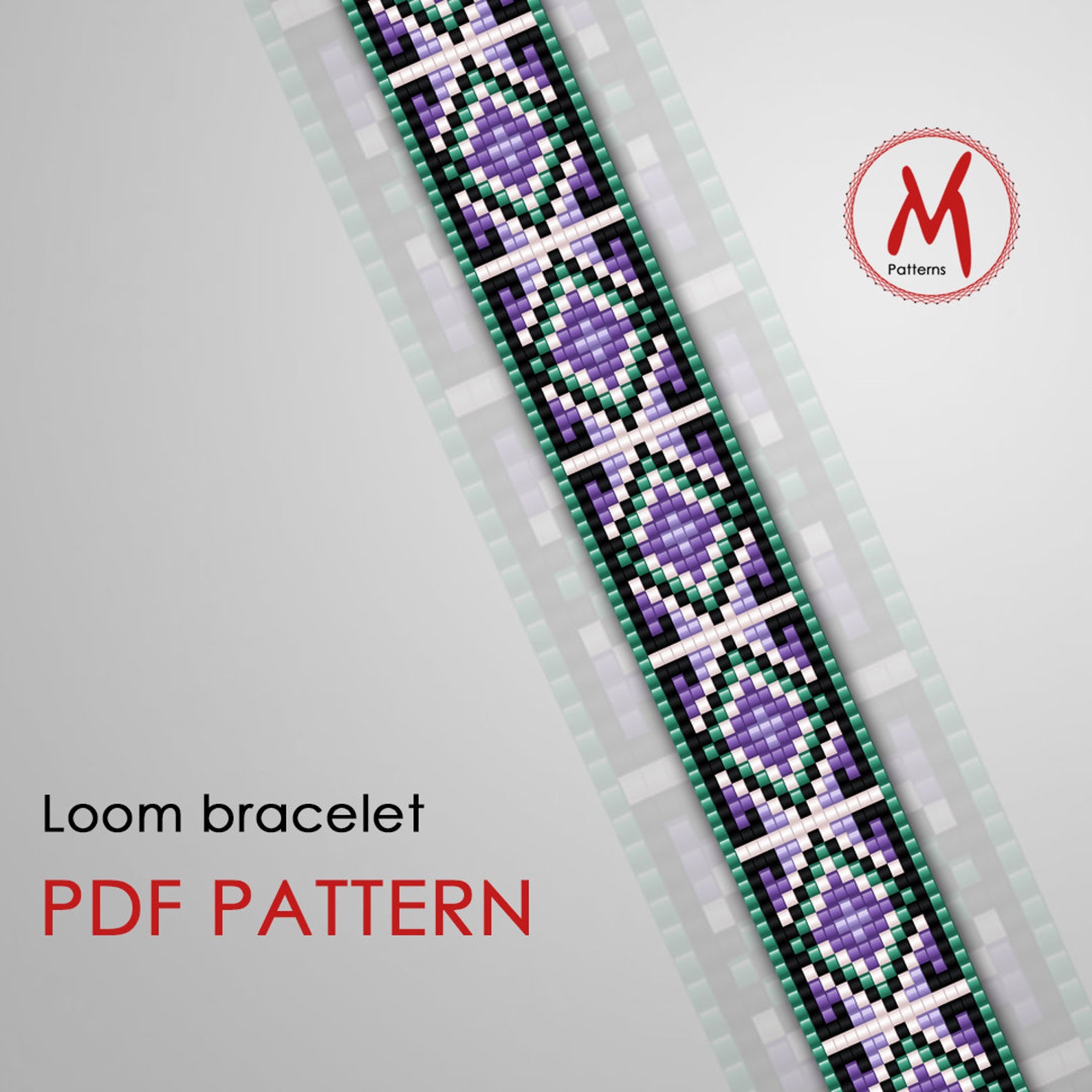 Teal Purple Loom Bead Pattern for Bracelet South West Color | Etsy