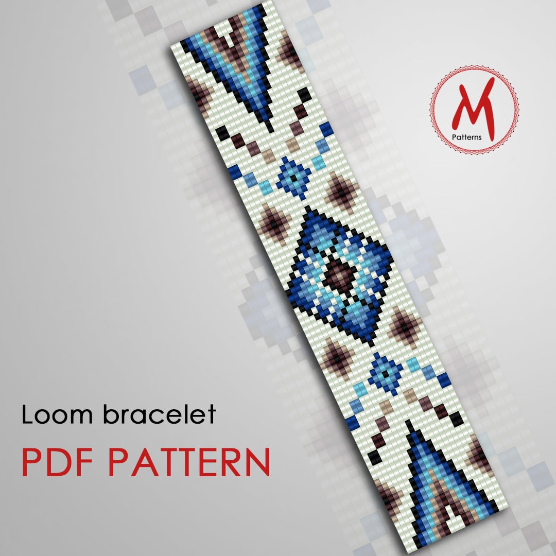Matte Lines Design Loom Bead Pattern for Bracelet Brown and - Etsy