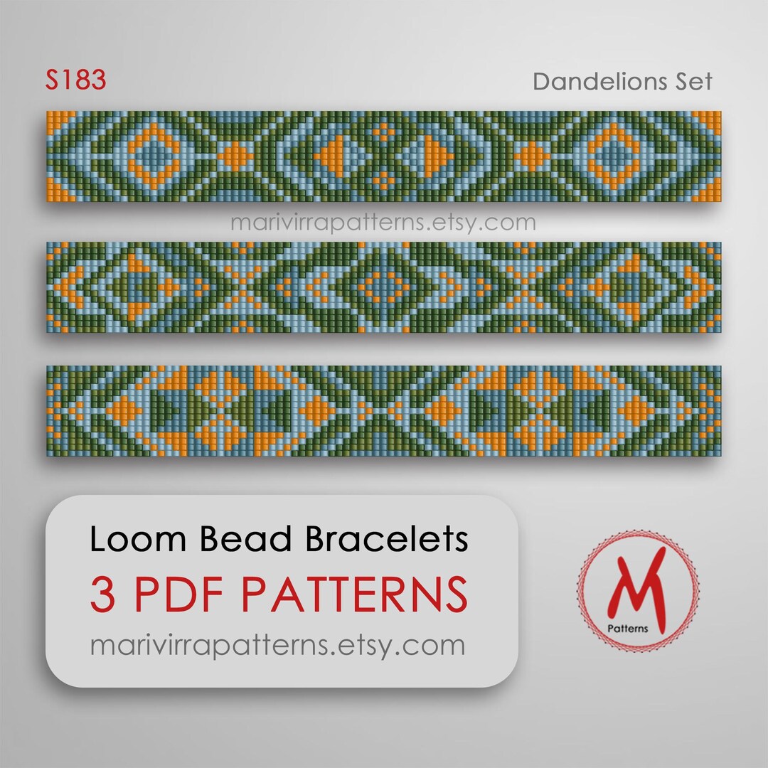 Dandelions Set Colors Loom Bead Patterns for Bracelets - Native ...