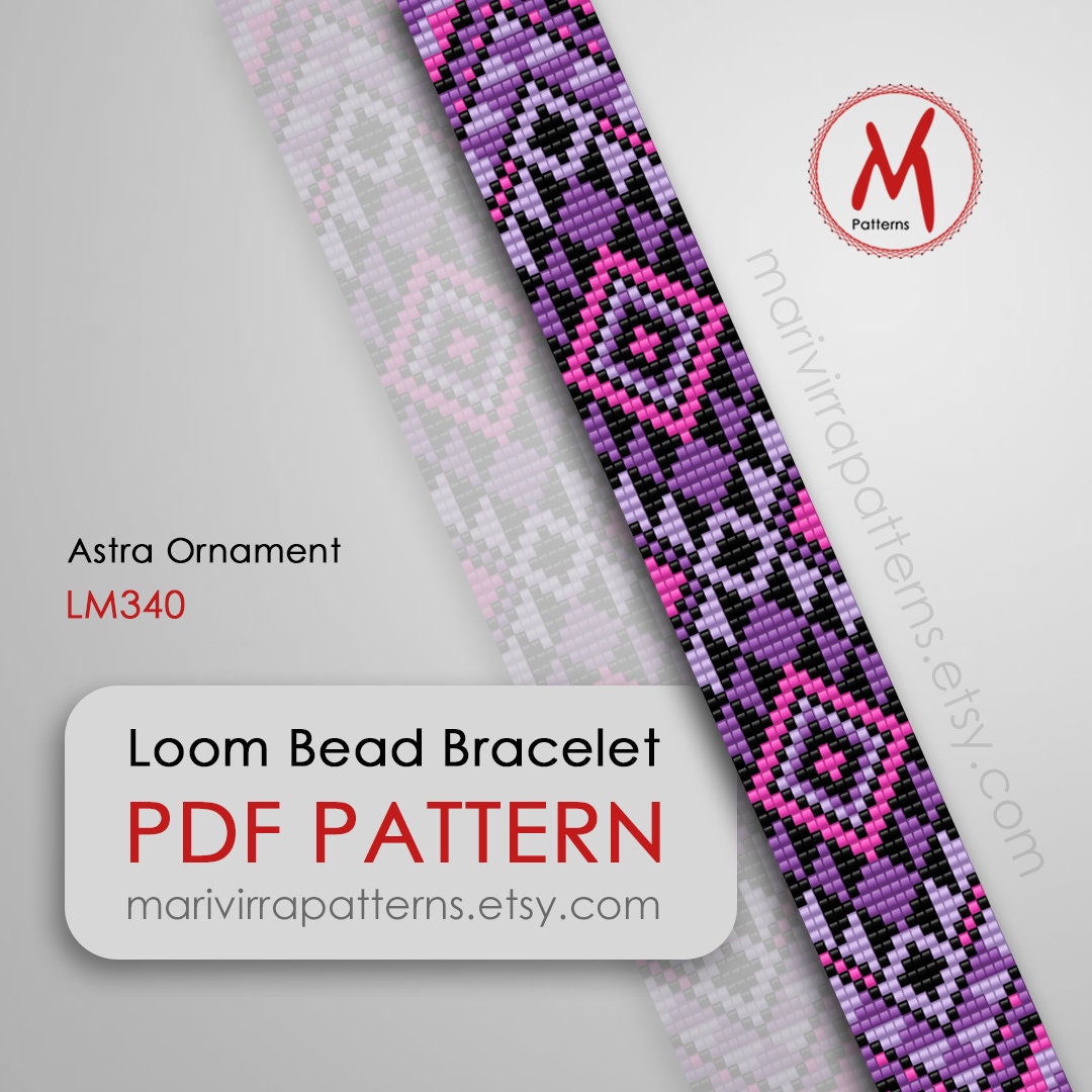 Astra Ornament Loom Bead Pattern for Bracelet - Native Inspired, Blue ...