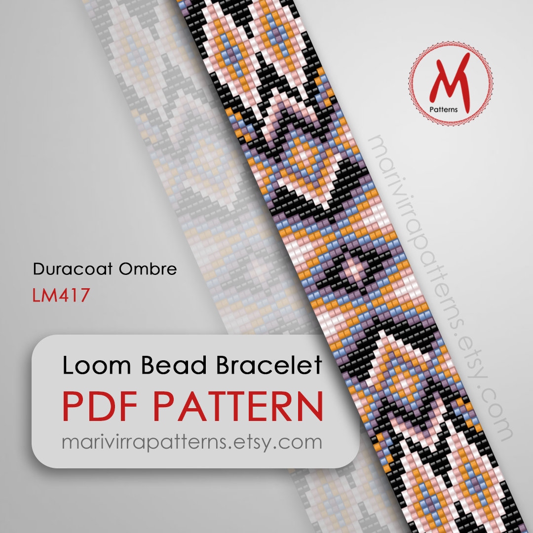 Duracoat Ombre Loom Bead Pattern for Bracelet - Violet Geometry, Native ...