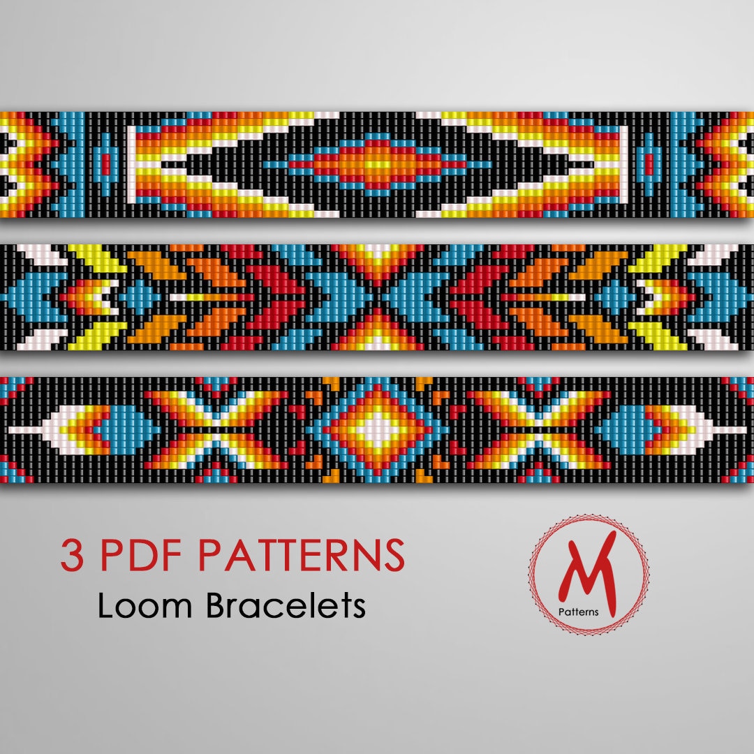 Inspired Loom Bead Patterns for Bracelets Set of 3 Pattern, Native ...