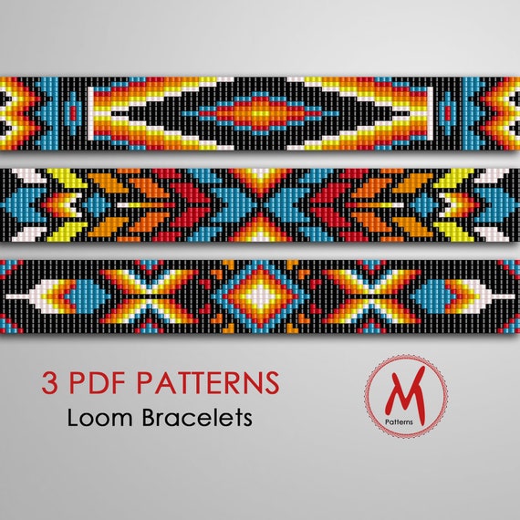 Inspired Loom Bead Patterns for Bracelets Set of 3 Pattern - Etsy
