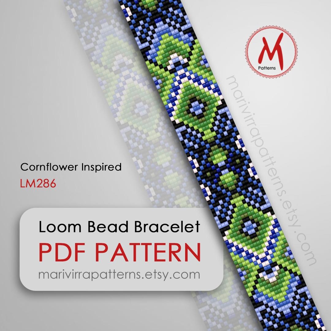 Cornflower Inspired Loom Bead Pattern for Bracelet - Native Inspired ...