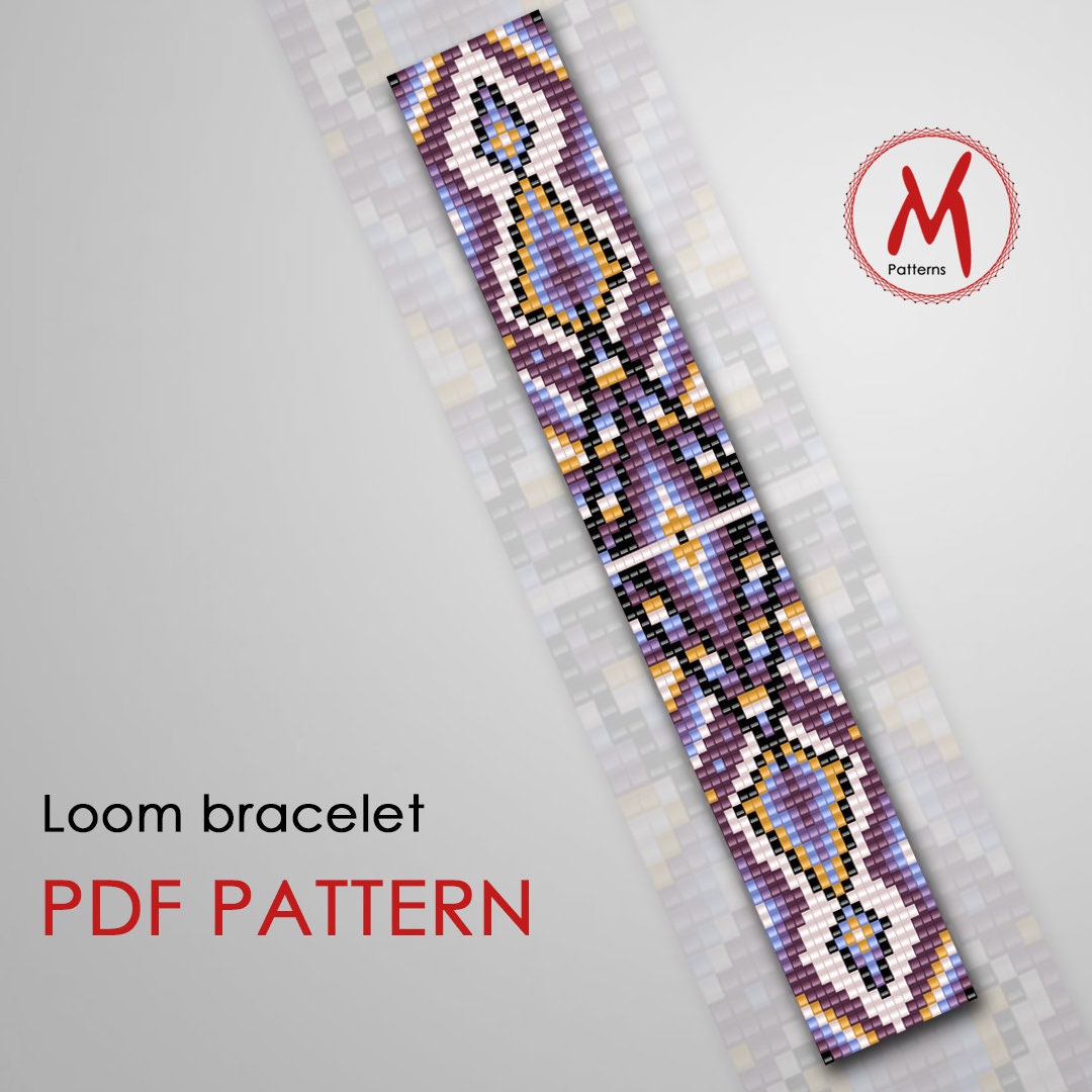 Orchid Ombre Loom bead pattern for bracelet native inspired | Etsy