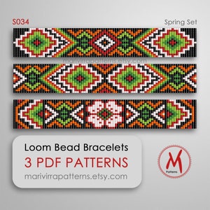 Spring Set Loom Bead Patterns for Bracelets - Set of 3 Pattern, Native ...