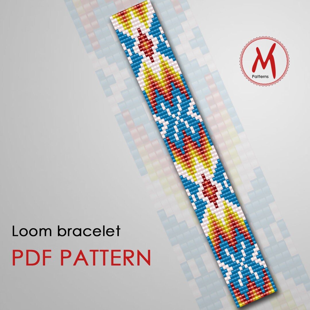 Lined Band Loom bead pattern for bracelet Hat Band idea | Etsy