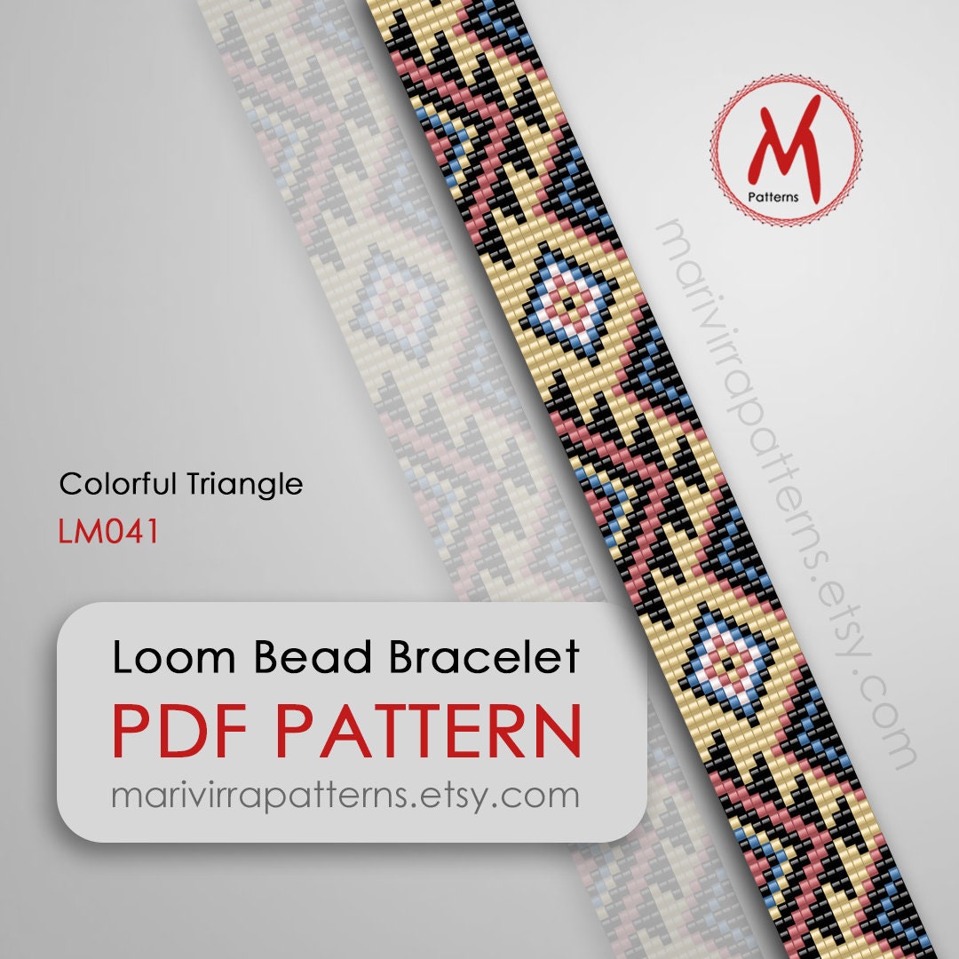 Colorful Triangle Loom Pattern for Bracelet - Native Collection, Ethnic ...
