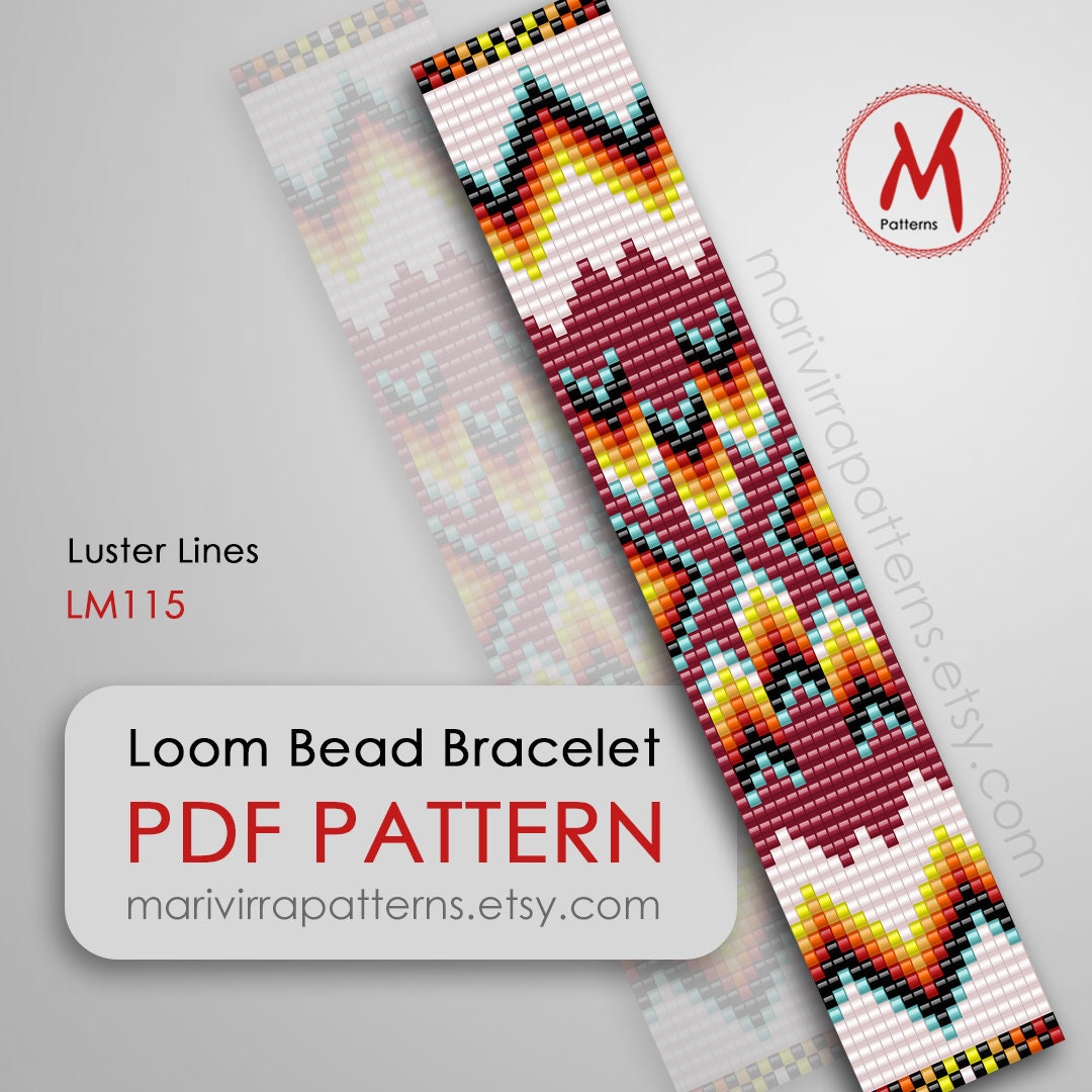 Luster Lines Loom Bead Pattern for Bracelet - Native Inspired, South ...