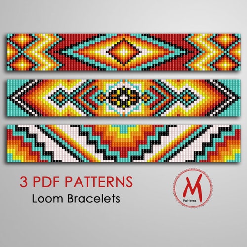 Feather Loom Bead Patterns for Bracelets Set of 3 Pattern - Etsy