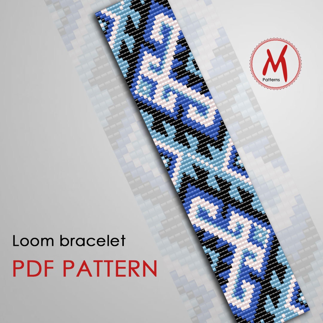 Dark Blue Loom Bead Pattern for Bracelet Native Inspired - Etsy