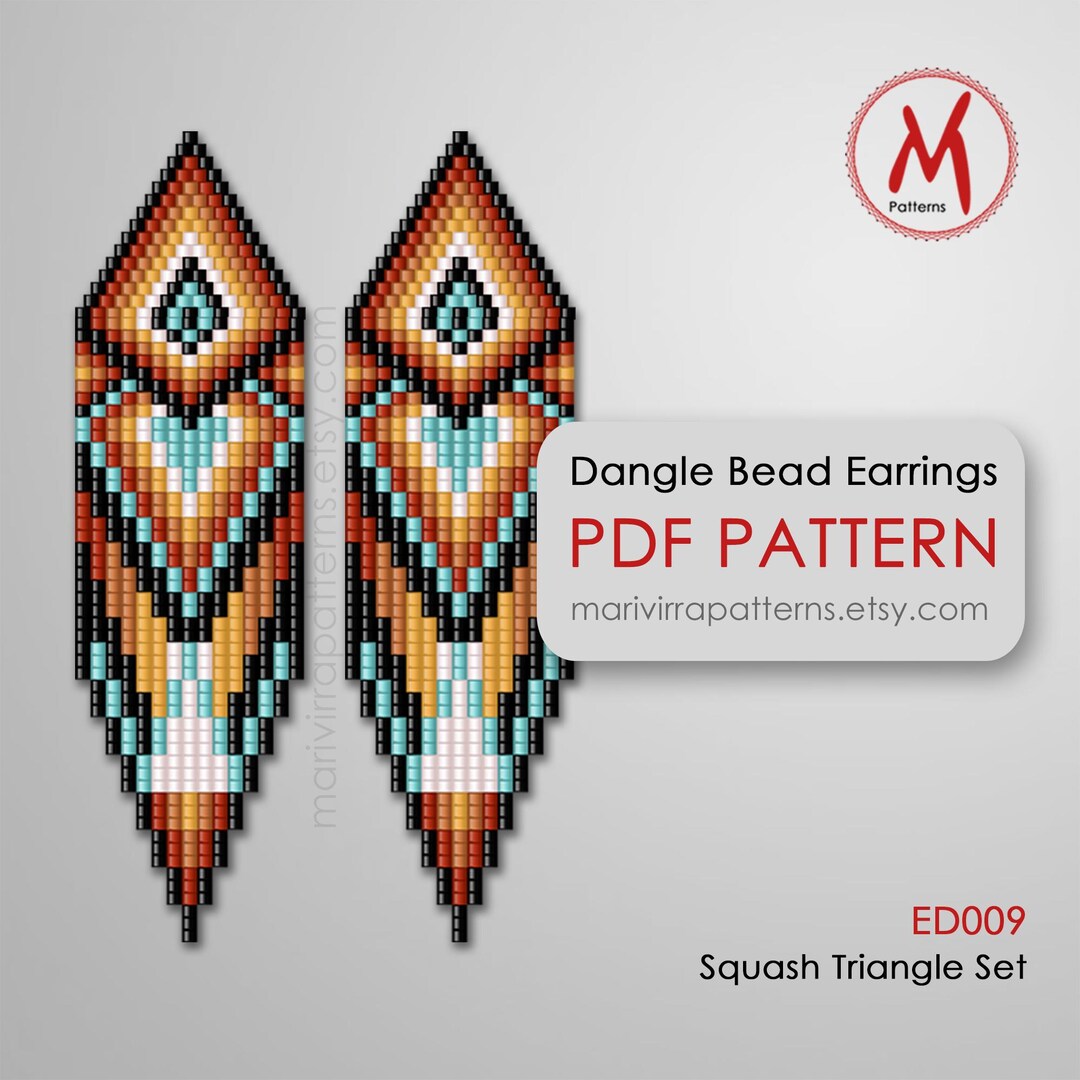 Squash Triangle Bead Pattern for Dangle Long Earring - Native Inspired ...