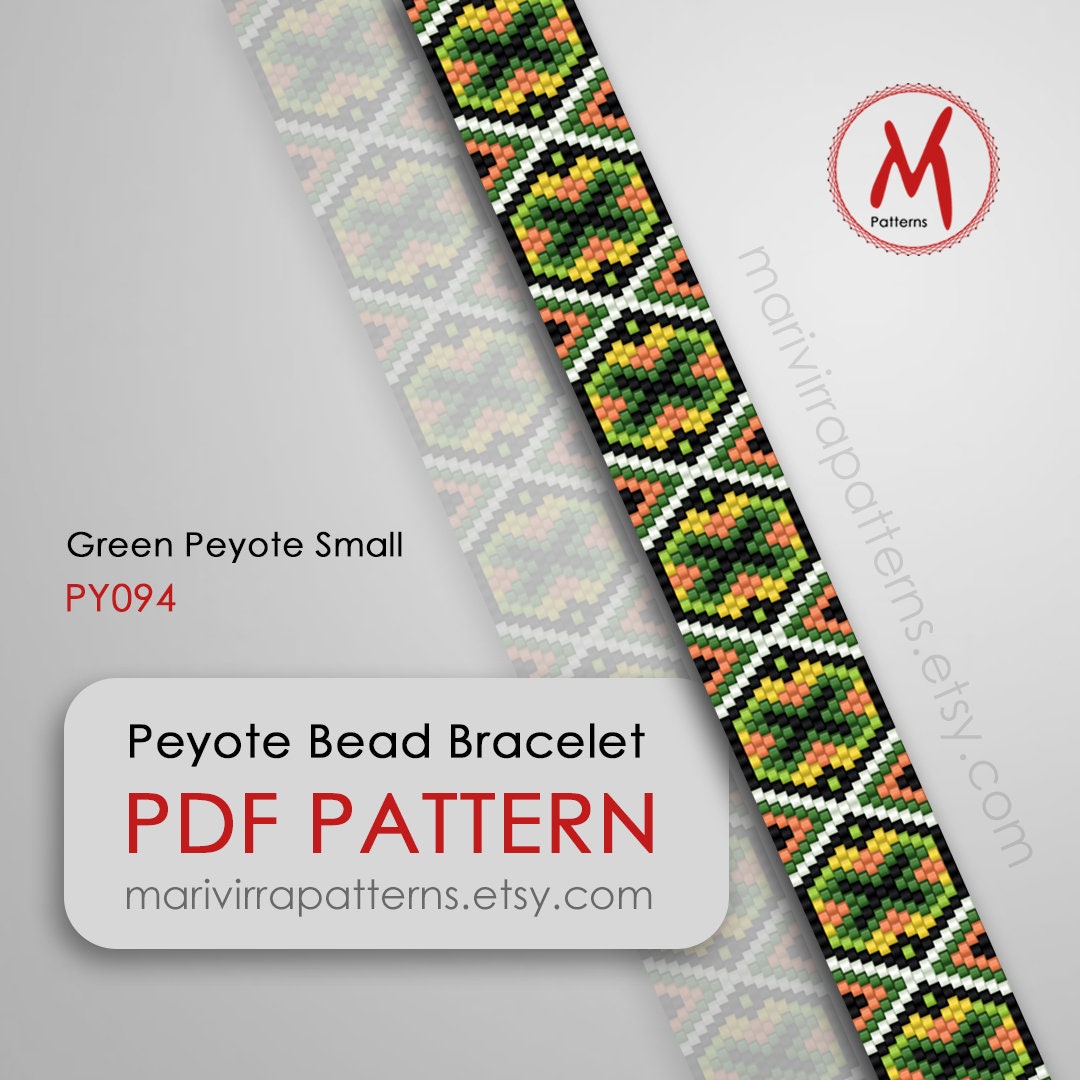 Green Peyote Small Bead Pattern for Bracelet - Odd Count, South West ...