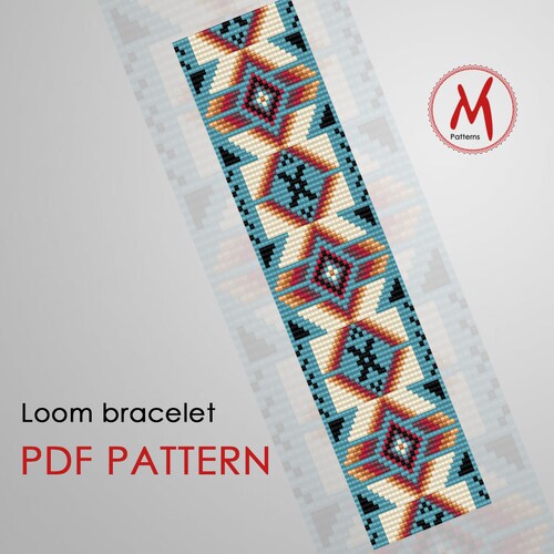 Aztec Native Loom Bead Pattern for Bracelet Indian Inspired - Etsy