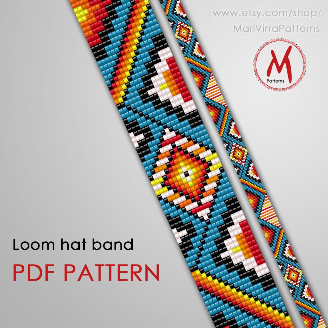 West Inspired Loom Bead Pattern for Hat Band Loomed Stitch - Etsy
