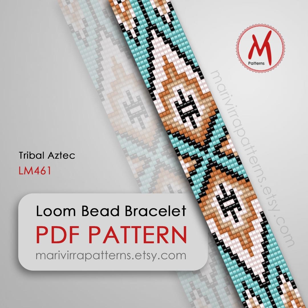 Tribal Aztec Loom Bead Pattern for Bracelet - Native Inspired, Ethnic ...