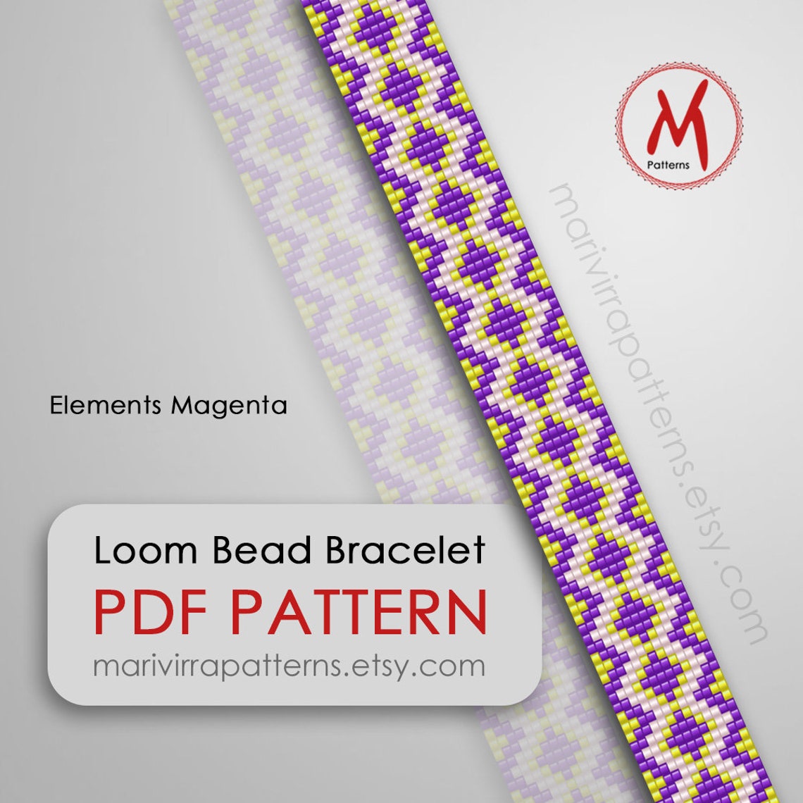 Pattern Set of 5 Loom Bracelets, Bead Loom Pattern in PDF, Easy for ...