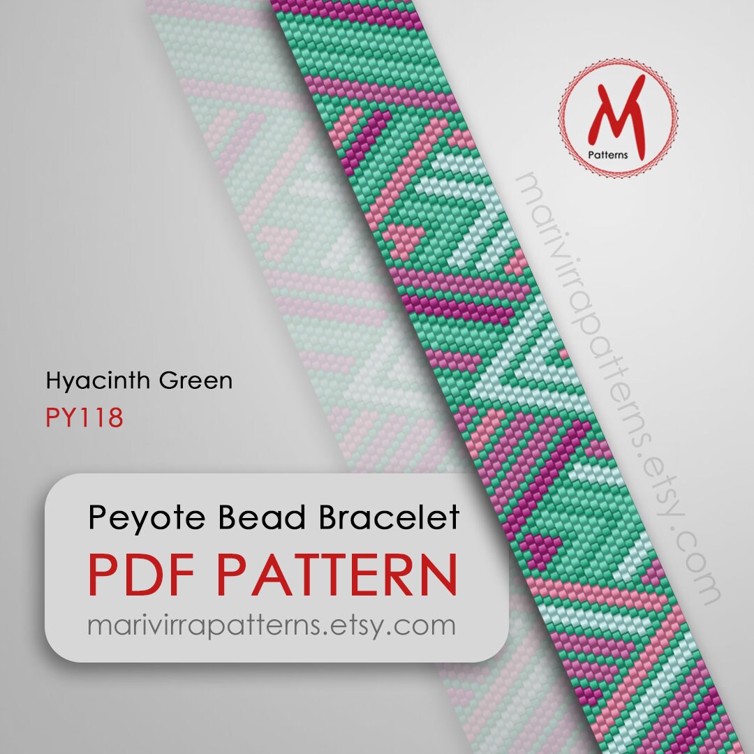 Hyacinth Green Bead Pattern for Bracelet - Colorful Bracelet, Even ...
