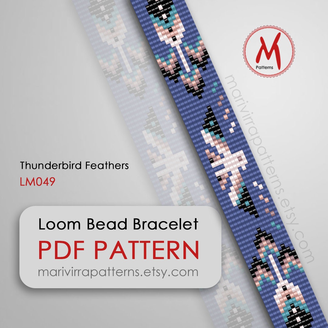 Thunderbird Feathers Loom Bead Pattern for Bracelet - Native Inspired ...