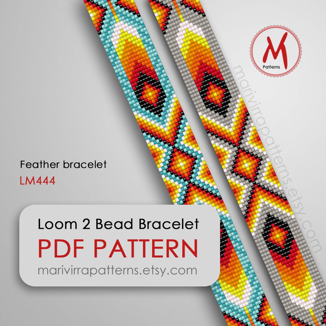 Feather Loom Bead Patterns for Bracelets - Turquoise Western Pattern ...