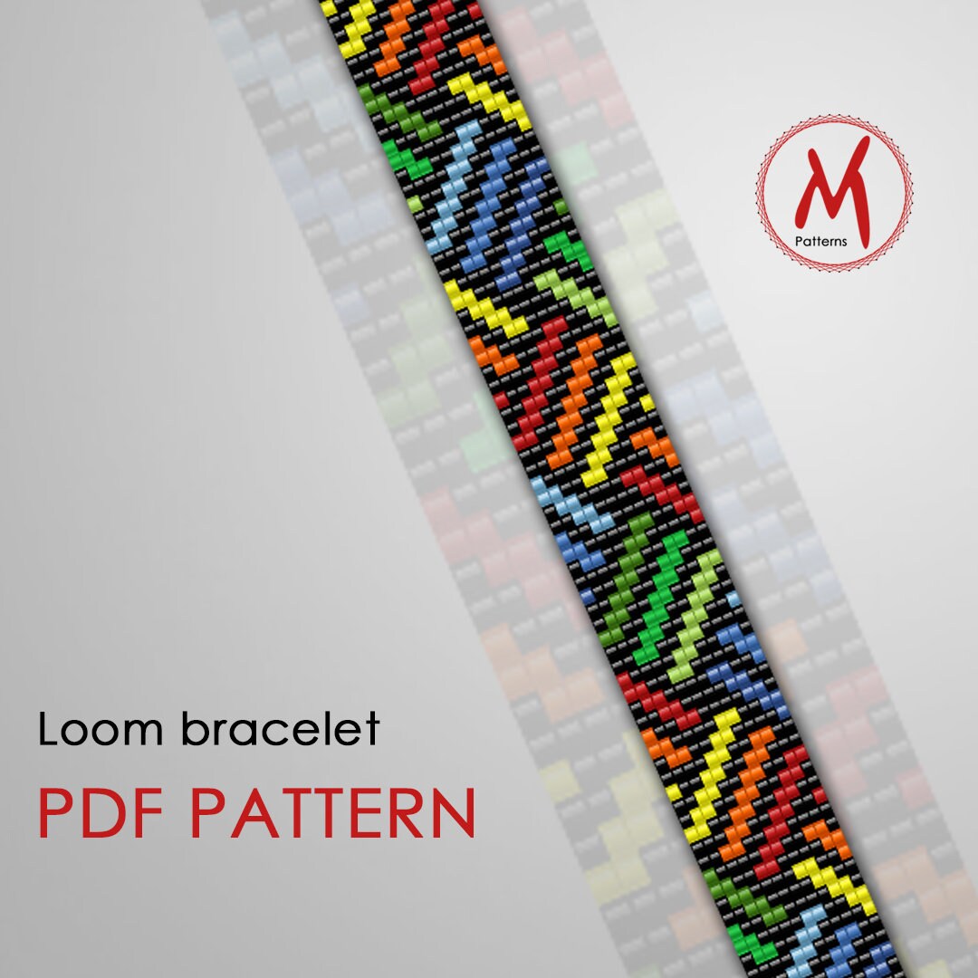 Loom Bead Pattern for Bracelet Rainbow Colors Pattern - Etsy