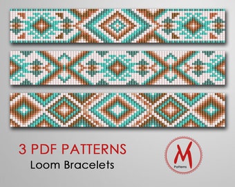 Aztec Loom Bead Patterns for Bracelets Set of 3 Pattern - Etsy