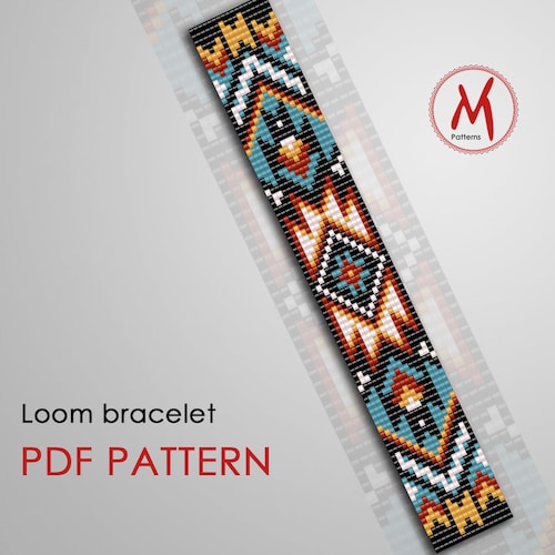 Western Style Loom Bead Pattern for Bracelet Native - Etsy
