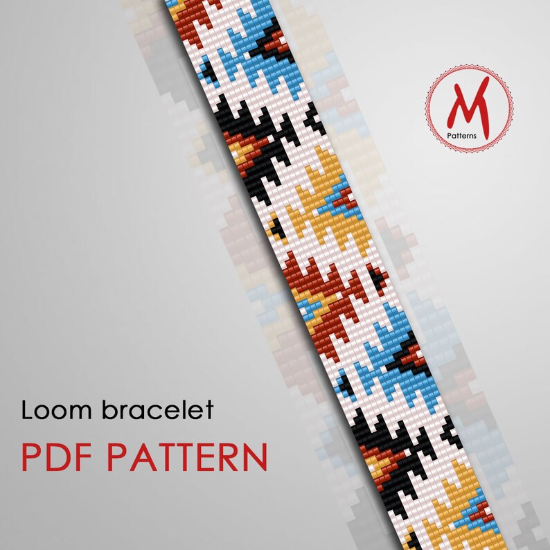 Aztec Native Loom Bead Pattern for Bracelet Indian Inspired - Etsy