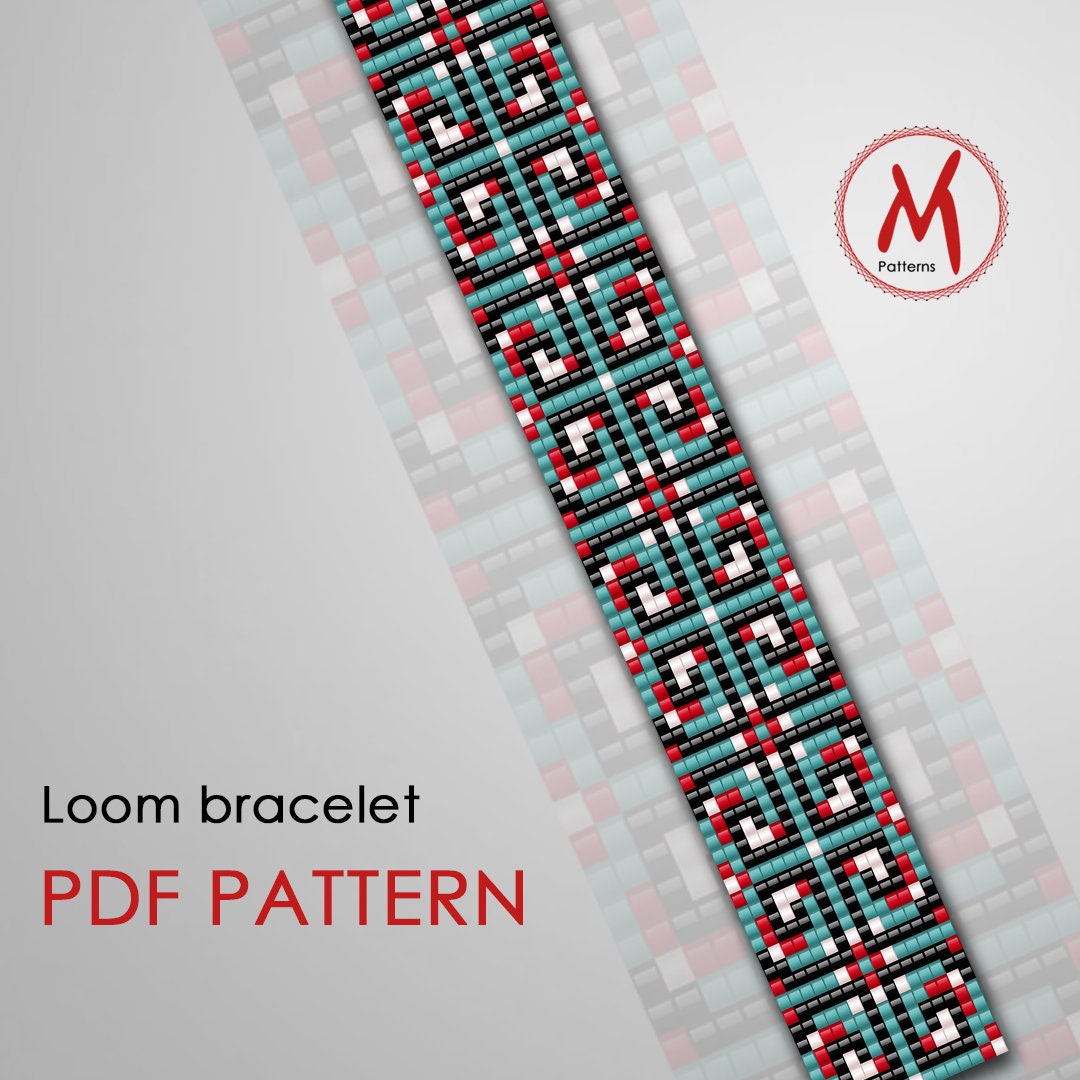 Vermillion Lines Loom Bead Pattern for Bracelet Geometry - Etsy