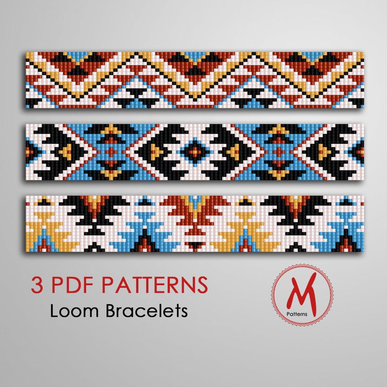 Aztec Loom Bead Patterns for Bracelets Set of 3 Pattern - Etsy