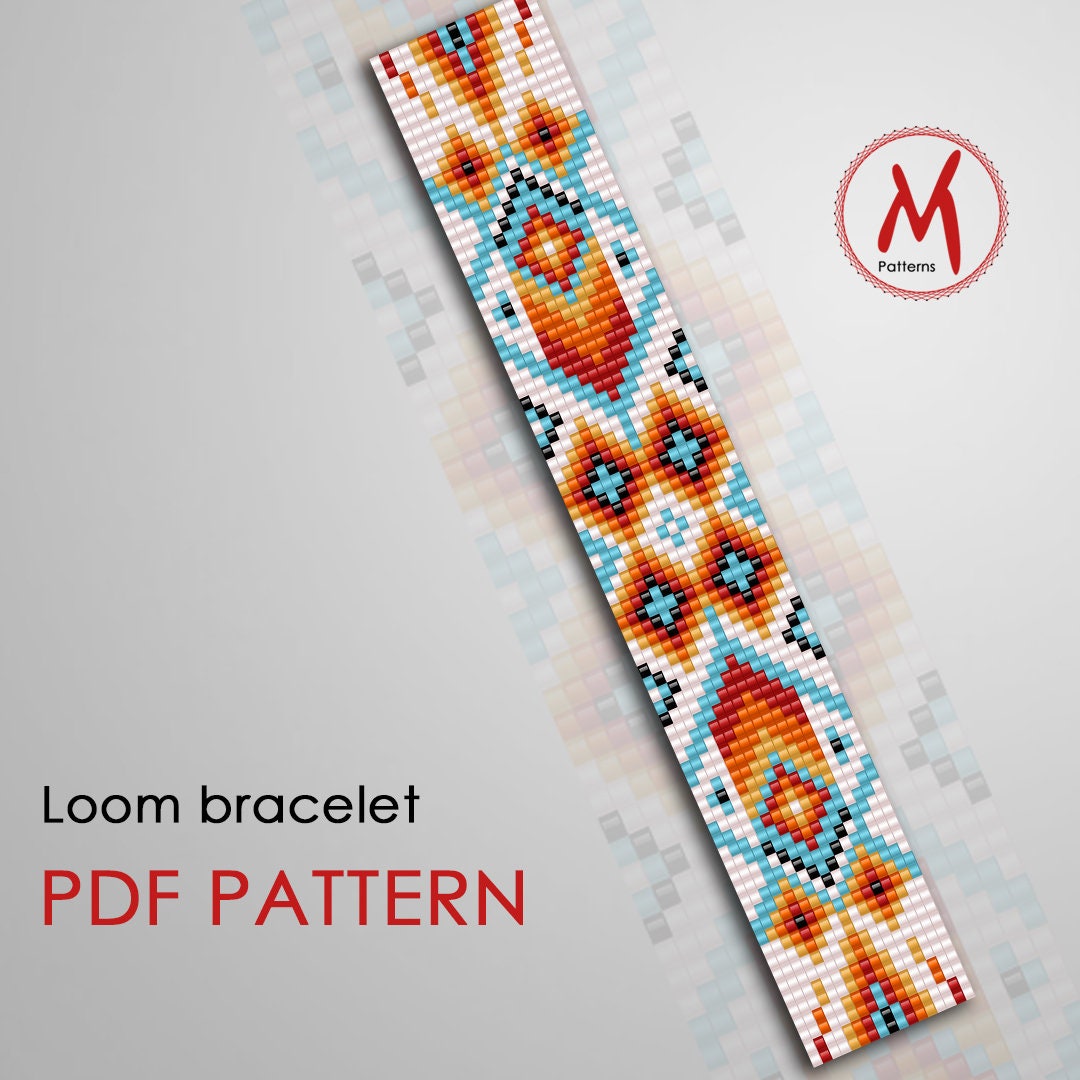 Feather Stripe Loom Bead Pattern for Bracelet South West - Etsy