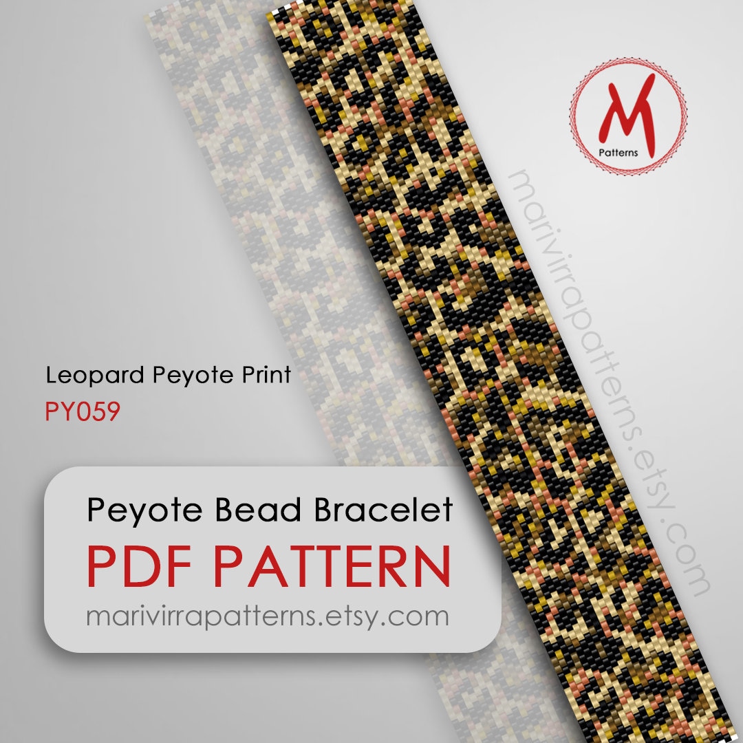 Leopard Peyote Print Bead Pattern for Bracelet - Big Cat, Wild Animal ...