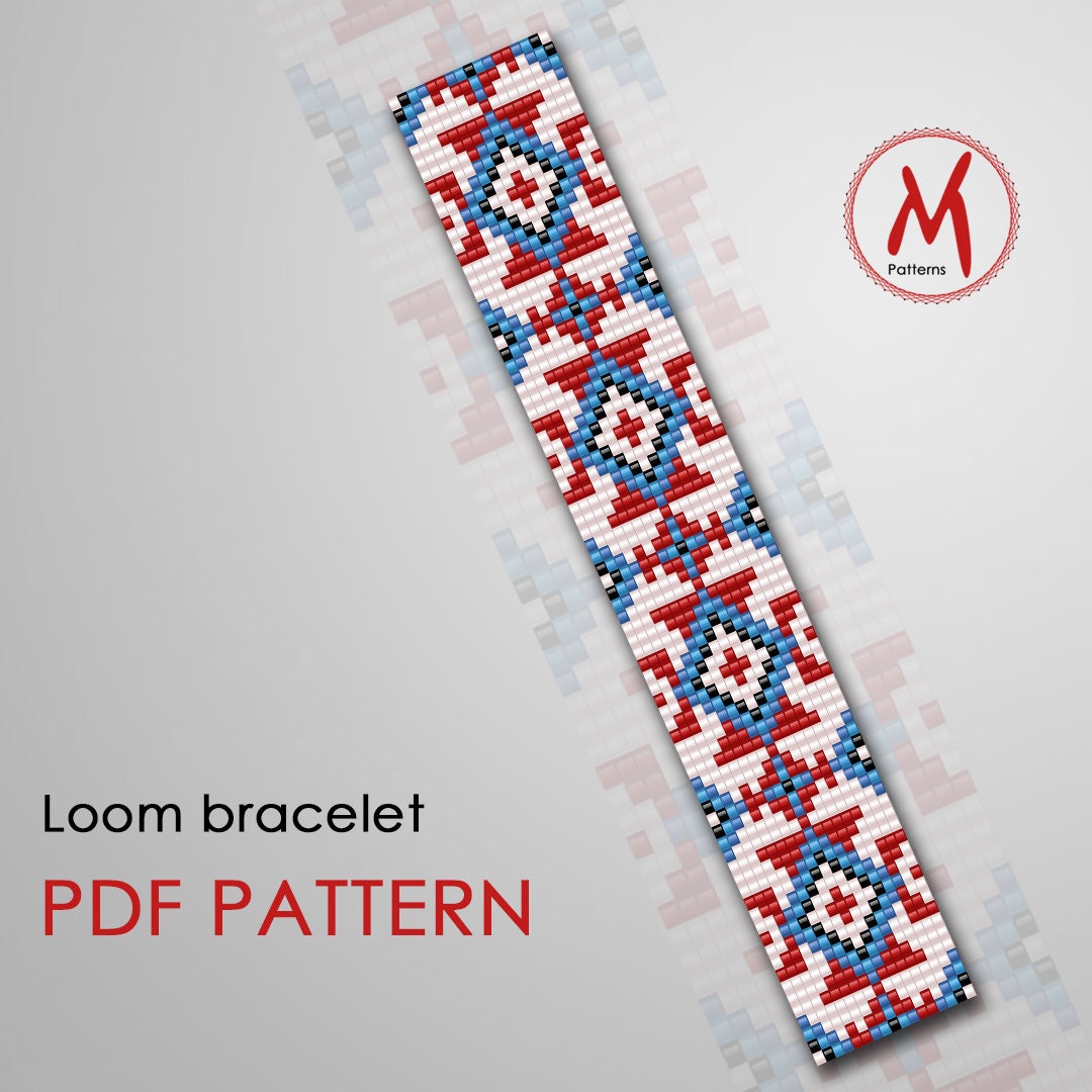 Aztec Spirit Loom Bead Pattern for Bracelet Native Inspired - Etsy