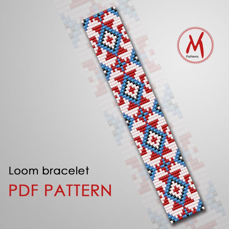 Aztec Spirit Loom Bead Pattern for Bracelet Native Inspired - Etsy