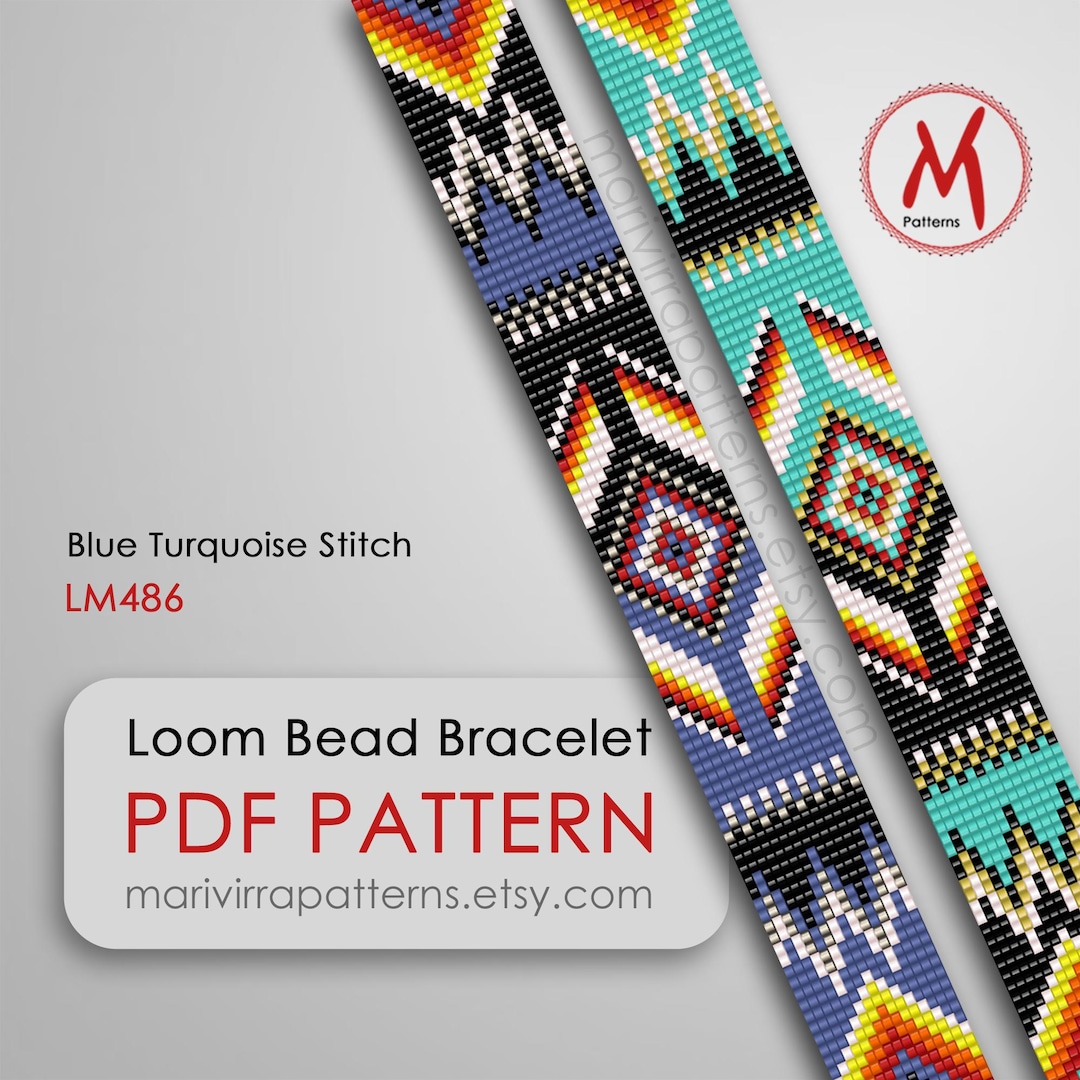 Blue Turquoise Stitch Loom Bead Patterns for Bracelets - Native ...