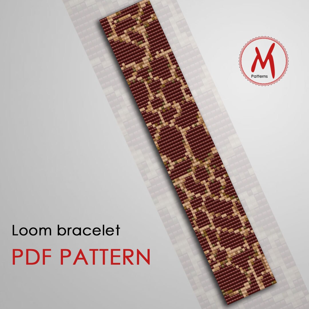 Giraffe Print Loom Bead Pattern for Bracelet Brown Pattern - Etsy