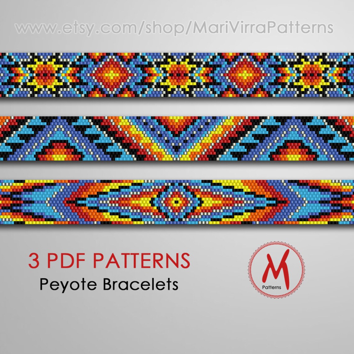 Native Peyote Patterns Set for Bracelets Odd Count Stitch - Etsy