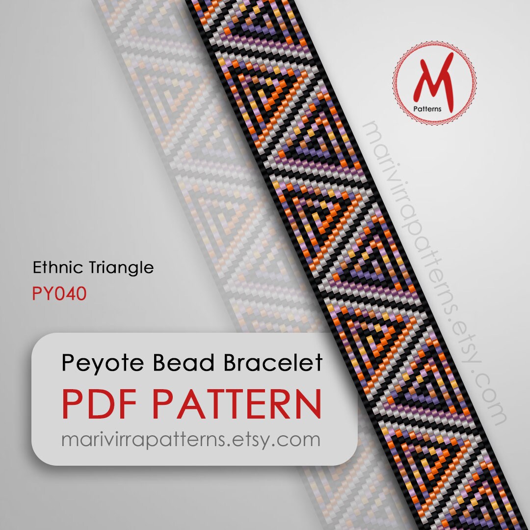 Ethnic Triangle Peyote Bead Pattern for Bracelet - Simple Weaving for ...
