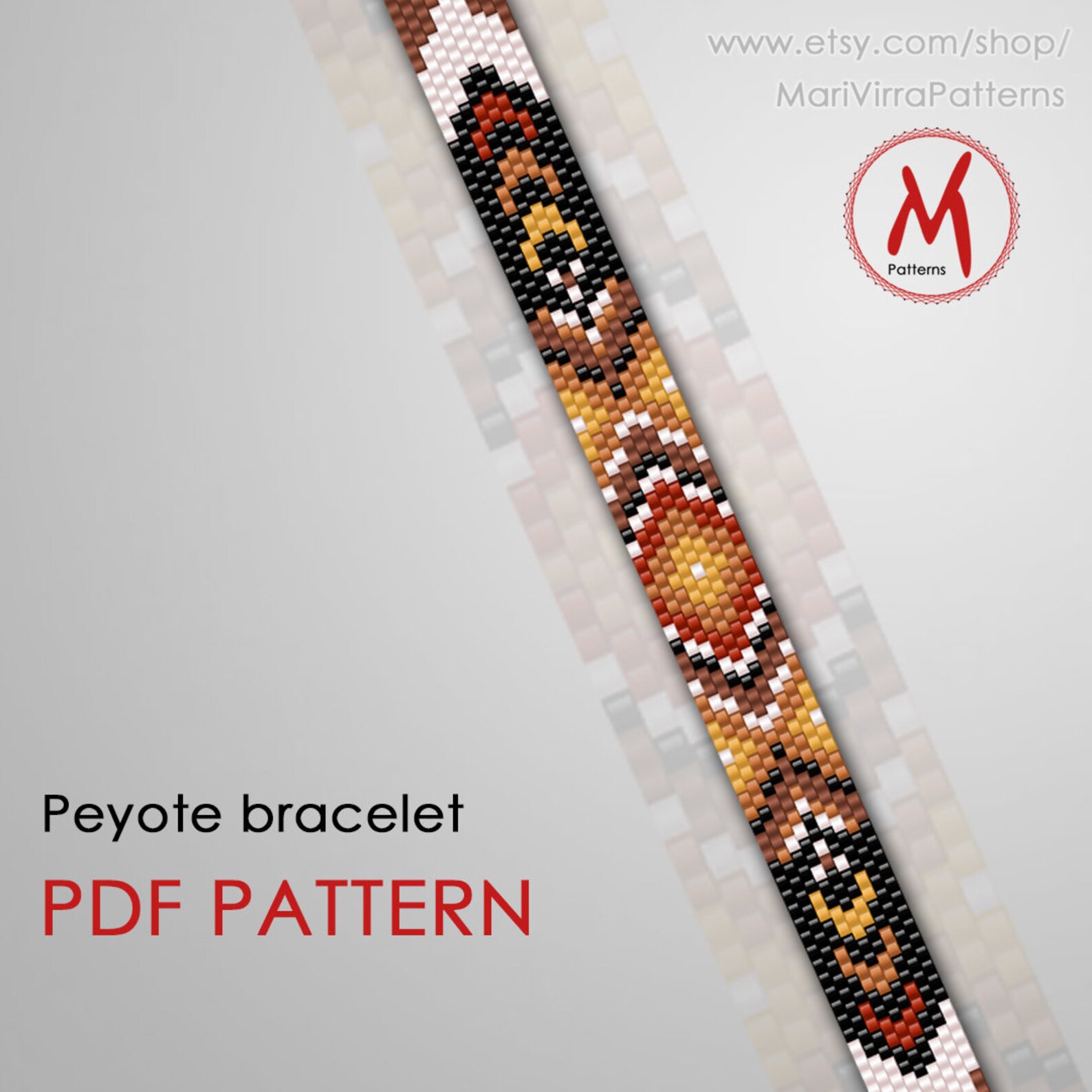 Native West Small Peyote Bead Pattern for Bracelet Native - Etsy