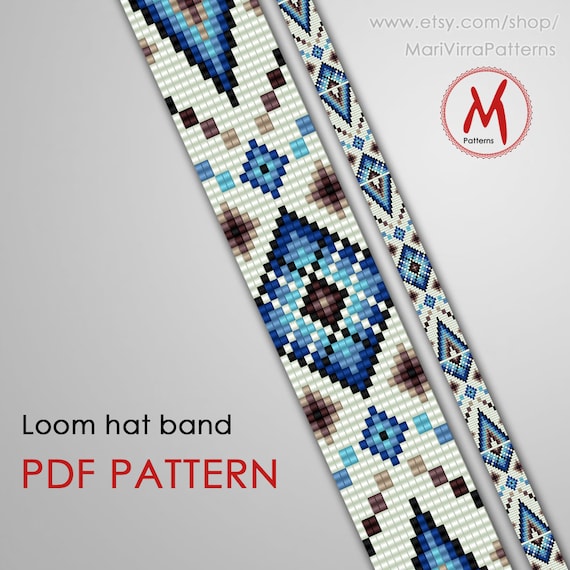 Matte Lines Loom Bead Pattern for Hat Band Loomed Stitch - Etsy