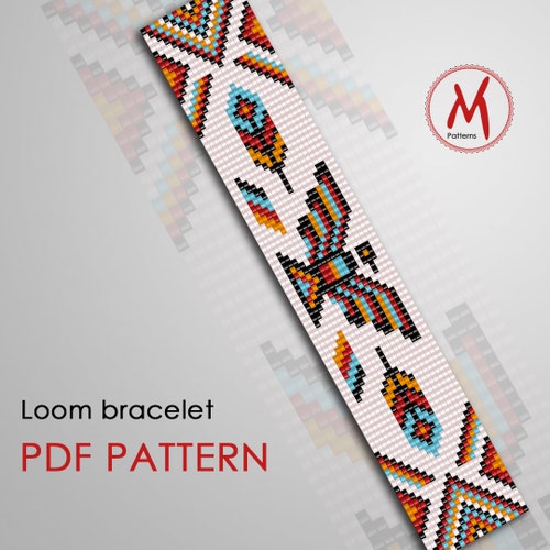 Aztec Native Loom Bead Pattern for Bracelet Indian Inspired - Etsy