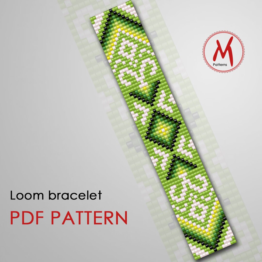 Kiwi Square Loom Bead Patterns for Bracelets Indian Style | Etsy