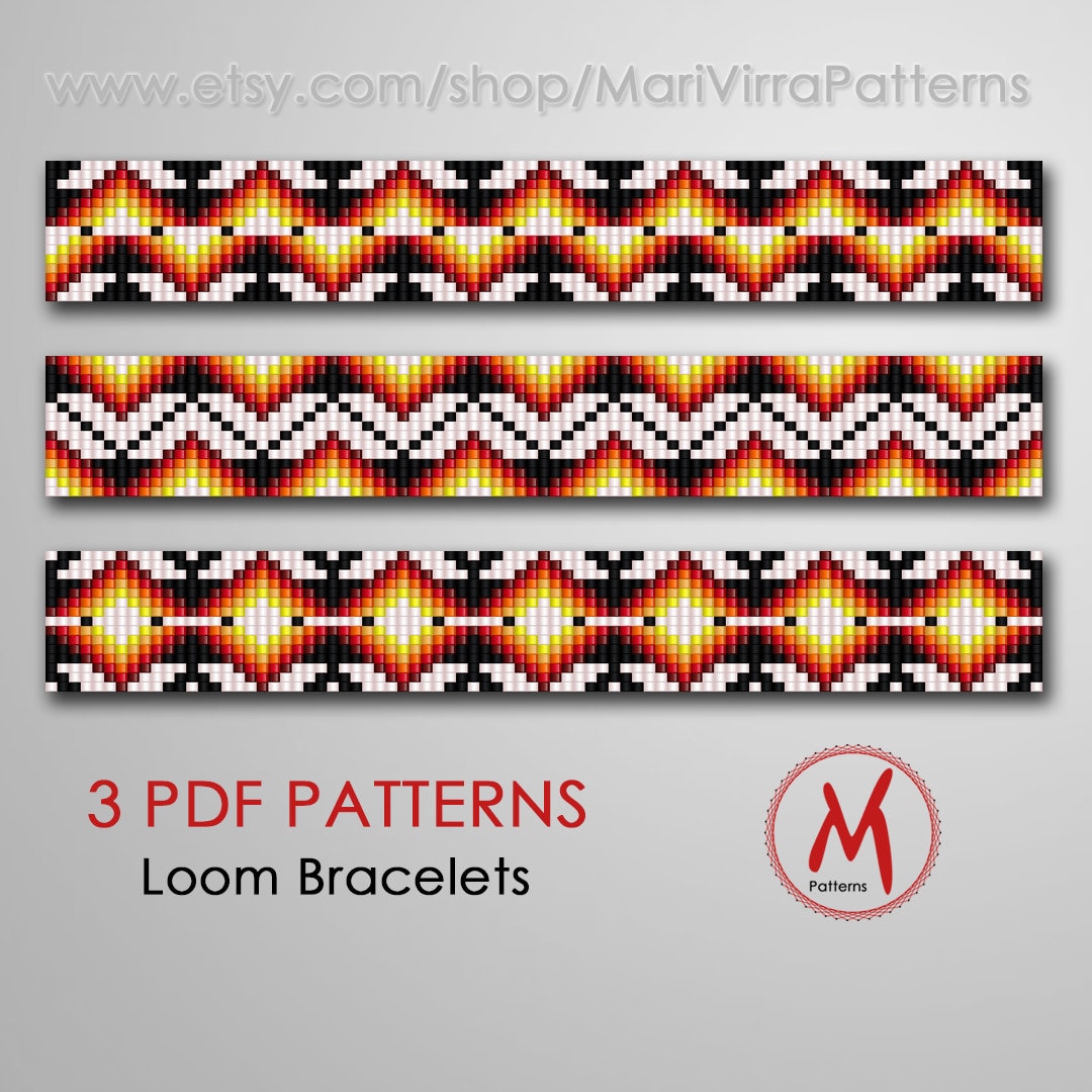 Line Set Loom Bead Patterns for Bracelets Set of 3 Pattern | Etsy