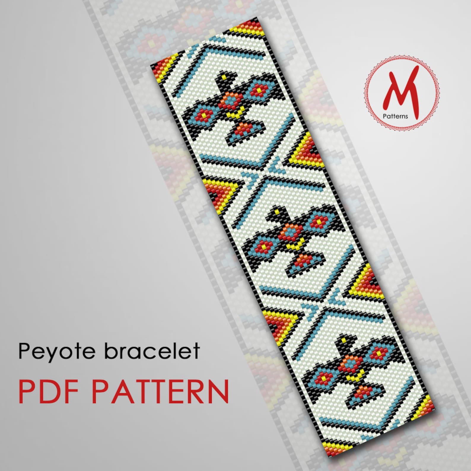 Thunderbird Peyote Bead Pattern for Bracelet Native - Etsy