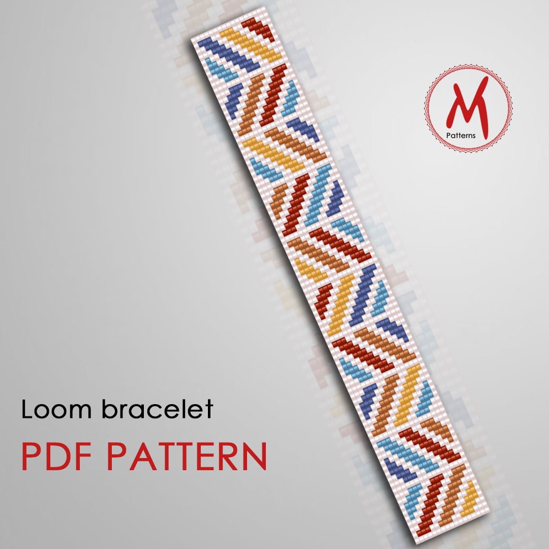 Geometric Lines Loom bead pattern for bracelet simple | Etsy