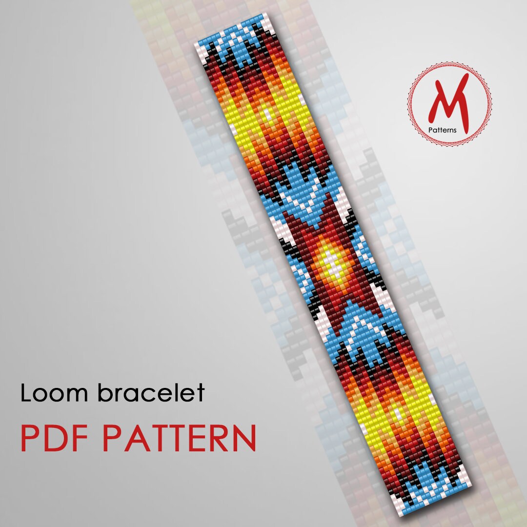 Star Stripe Loom Bead Pattern for Bracelet Native Inspired - Etsy